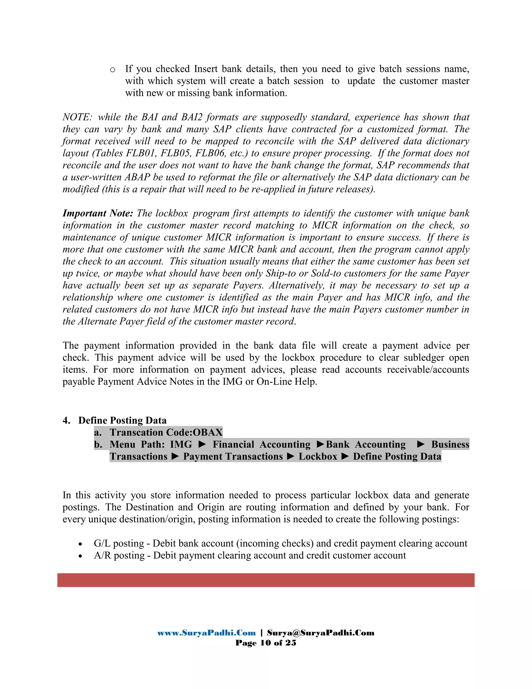 SAP Lock Box Process | PDF