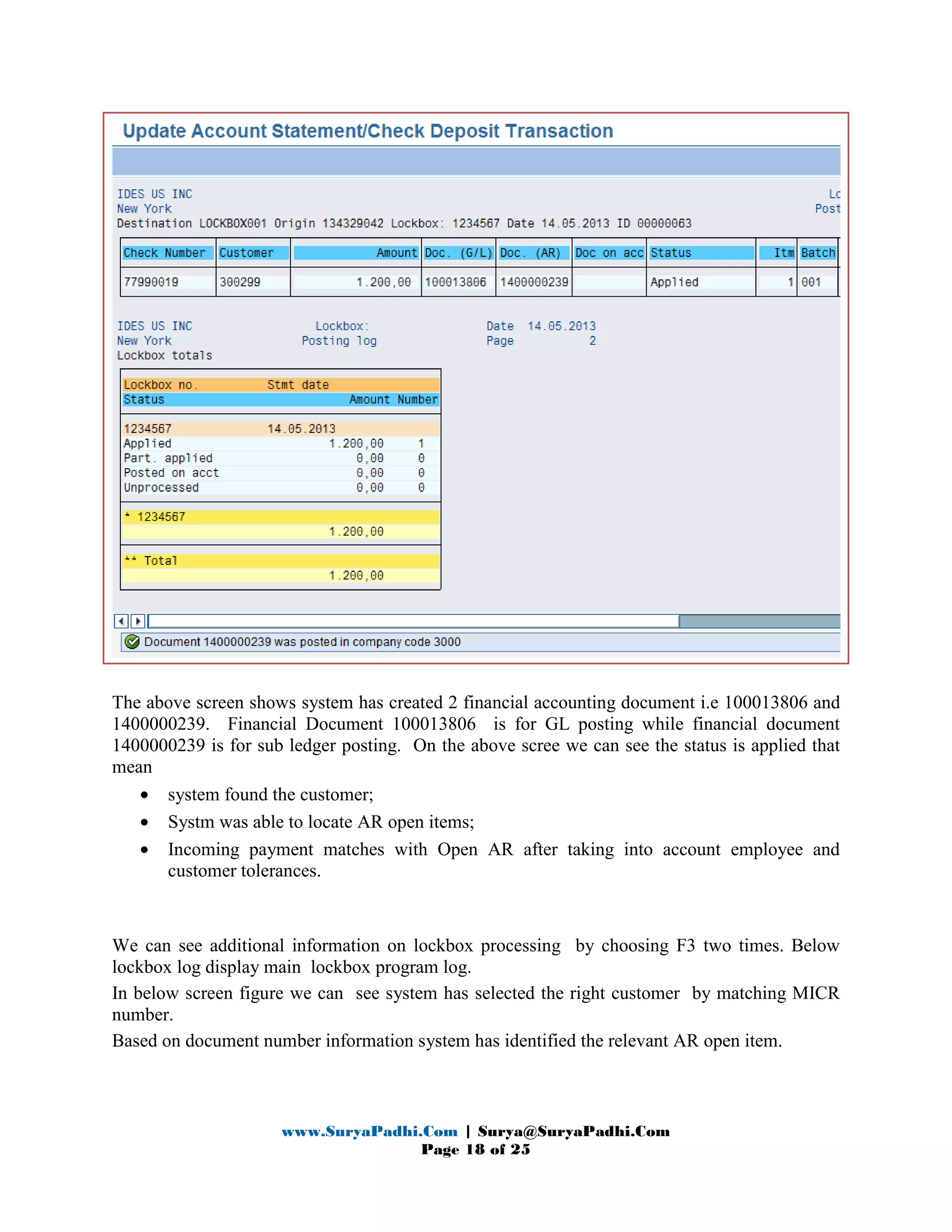 SAP Lock Box Process | PDF