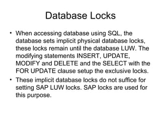 SAP ABAP Lock concept and enqueue | PPT