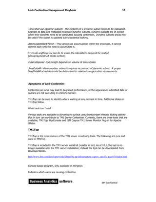 TM1 Planning Analytics - Locking Contention Guide | PDF