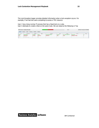 TM1 Planning Analytics - Locking Contention Guide | PDF