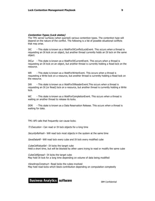 TM1 Planning Analytics - Locking Contention Guide | PDF
