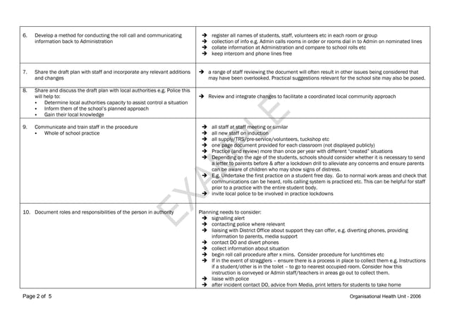 Lockdown information-example | PDF