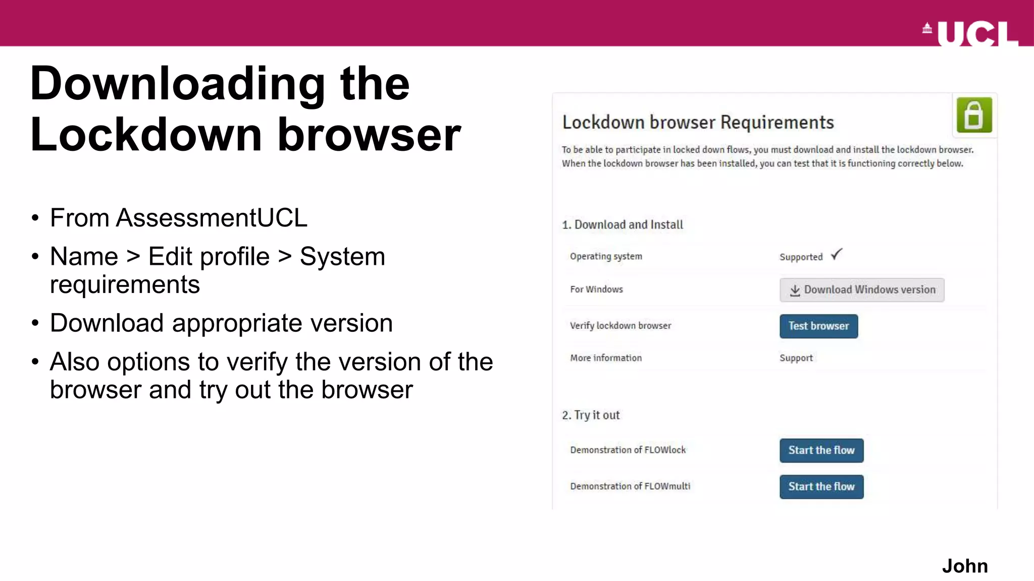 The UCL lockdown browser pilot | PPT