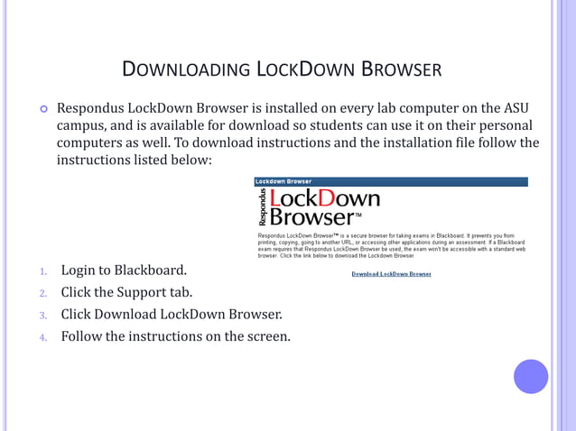 Lock down browser quick reference guide powerpoint | PPT