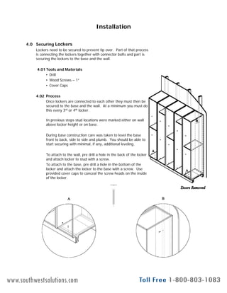 Locker Installation Manual | PDF | Woodworking | Arts and Crafts