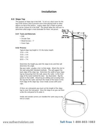 Locker Installation Manual | PDF | Woodworking | Arts and Crafts