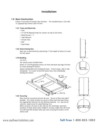 Locker Installation Manual | PDF | Woodworking | Arts and Crafts