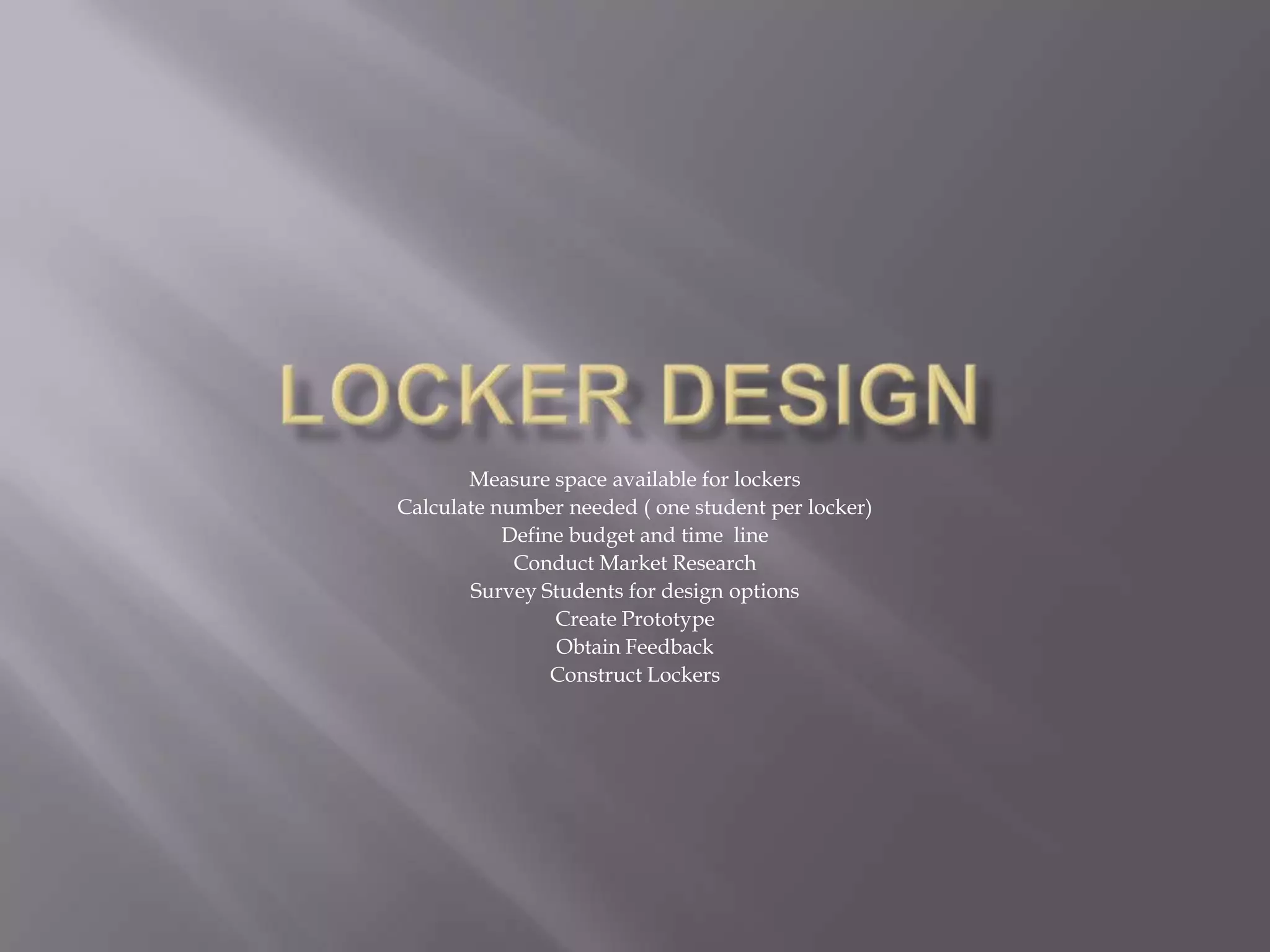 Locker design | PPTX