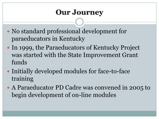 Paraeducator Professional Development: On-Line Style! | PPT