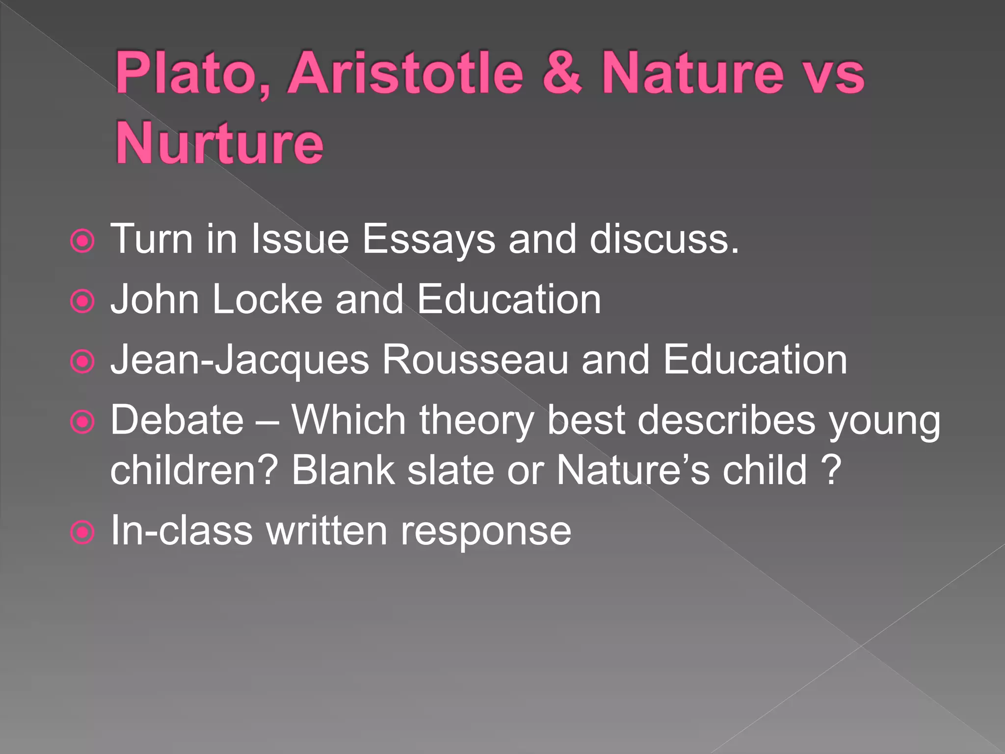 Locke, Rousseau and Education | PPT