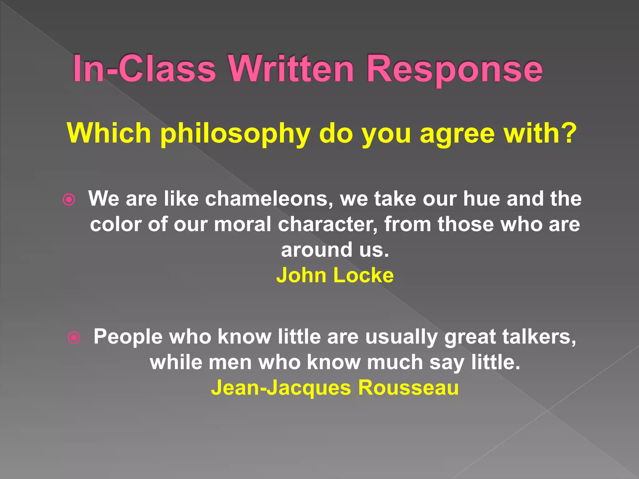 Locke, Rousseau and Education | PPT