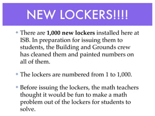 Locker Problem | PPT