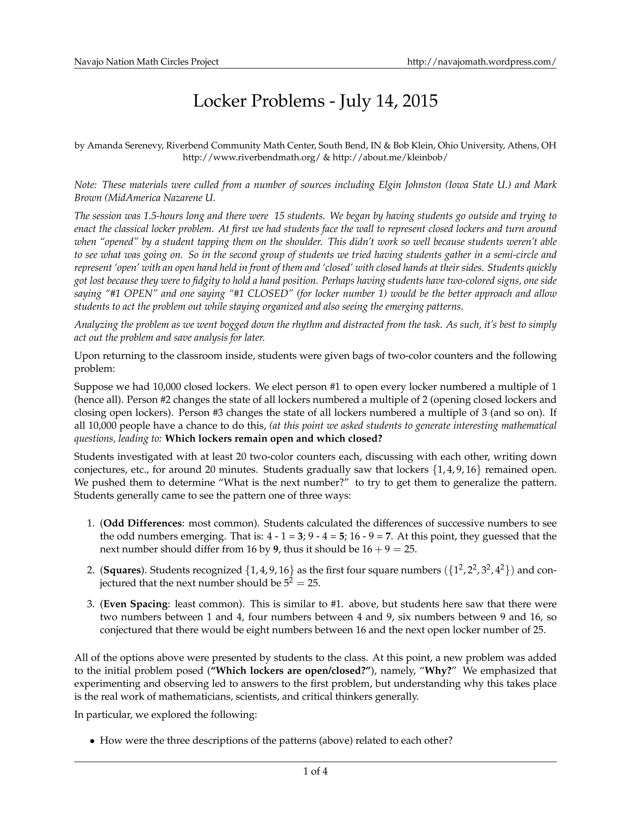Locker problem | PDF