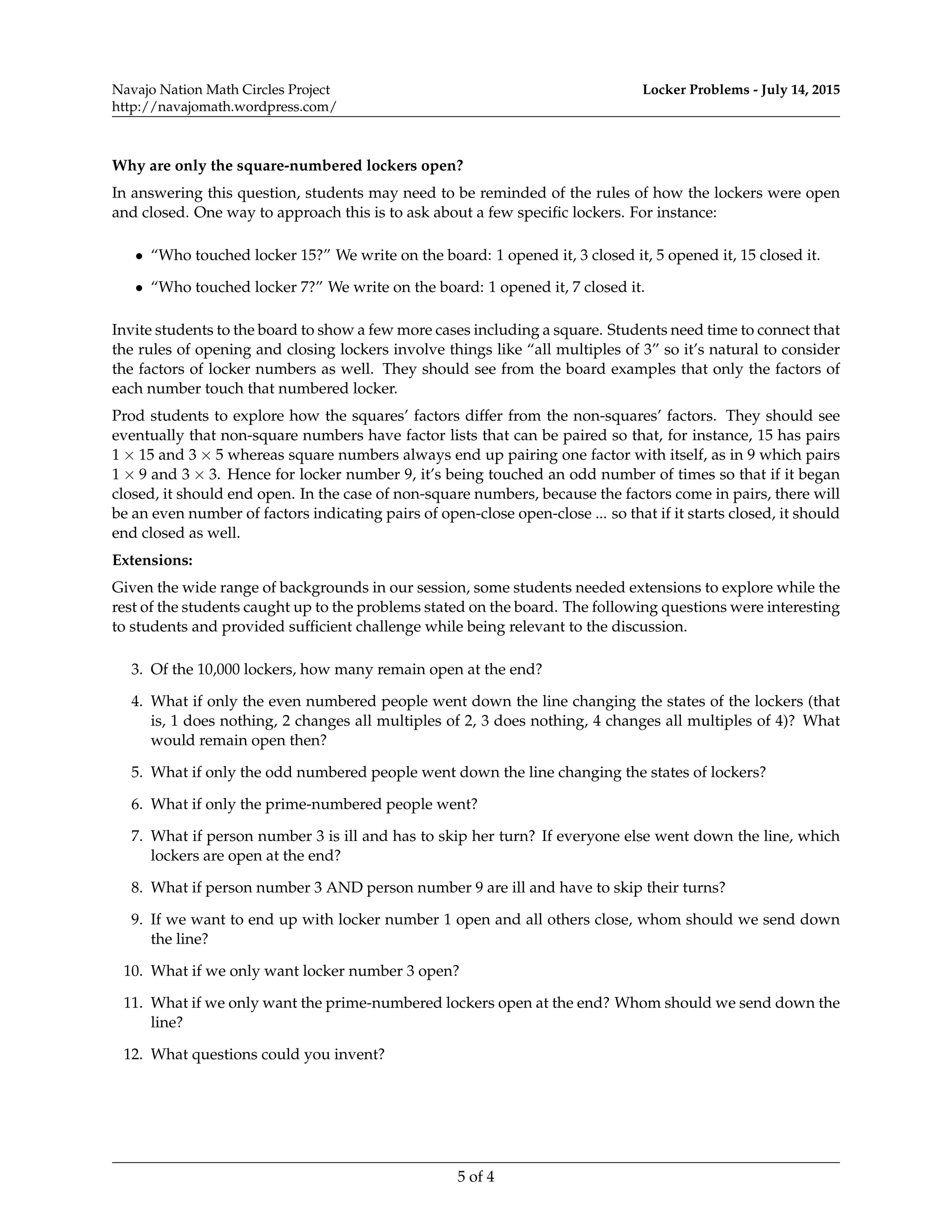 Locker problem | PDF