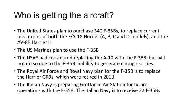 Lockheed martin f35 b lightning ii | PPT
