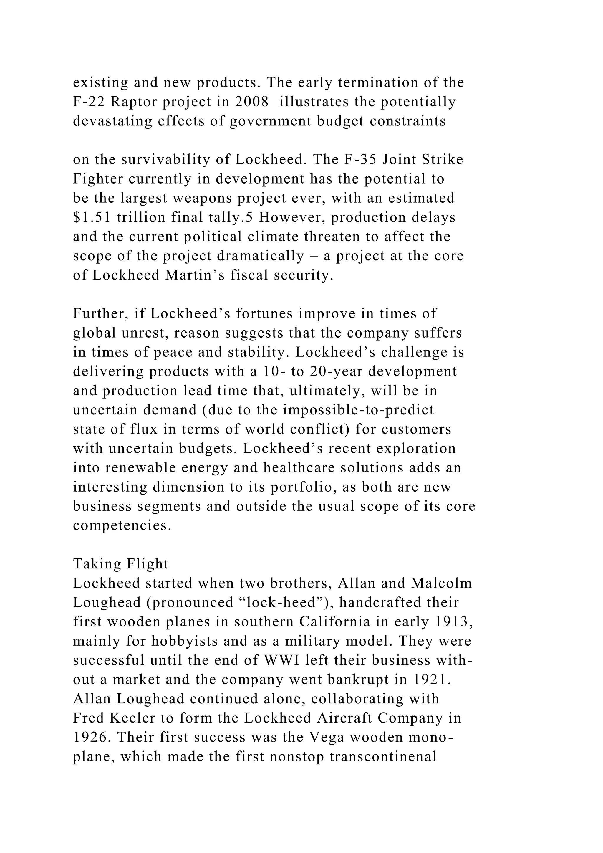 Lockheed Martin takes flight in times of crisis.1Introduct.docx