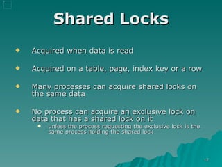 Locking And Concurrency | PPT | Databases | Computer Software and Applications
