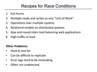 Locking and Race Conditions in Web Applications | PPTX