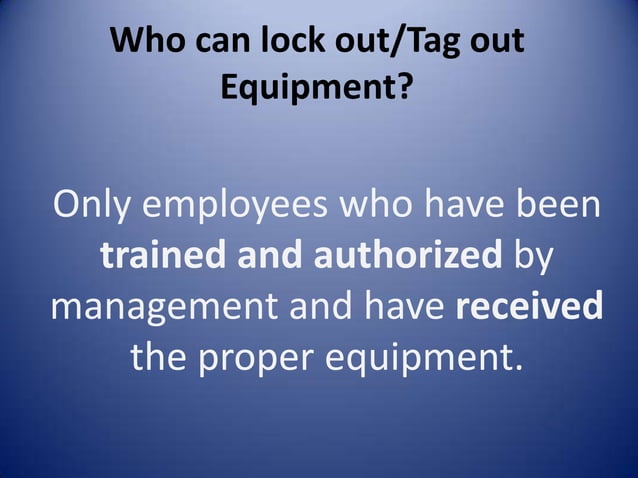 Lock out tag out | PPTX