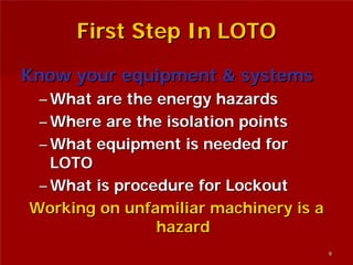 Lockout tagout safety awareness - online 2009 | PDF