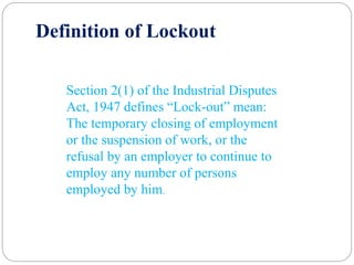 Lockouts in industrial relation | PPT