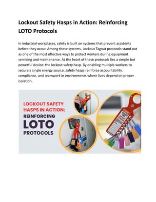 Lockout Safety Hasps in Action_ Reinforcing LOTO Protocols | PDF