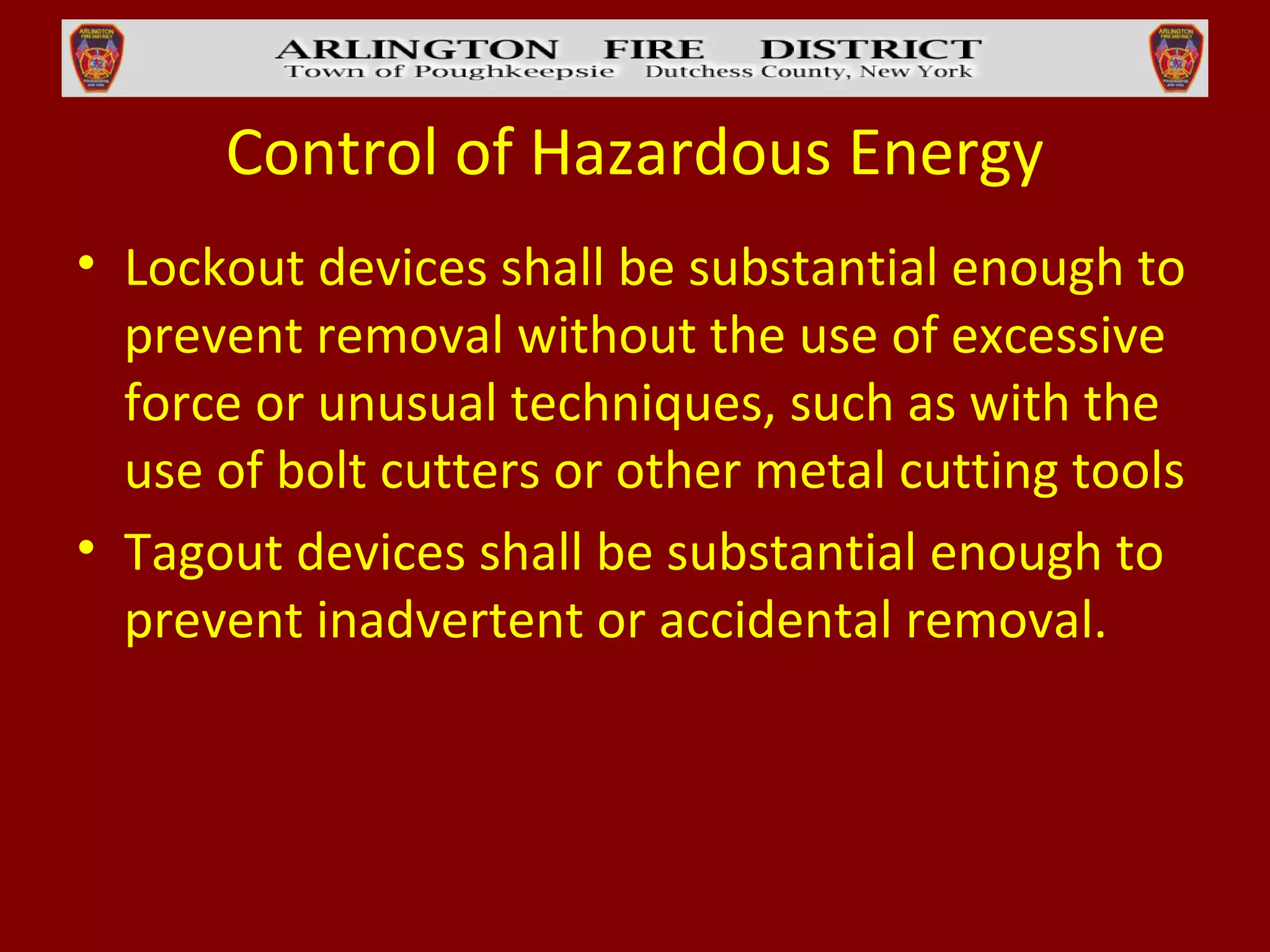 Control of Hazardous Energy | PPT