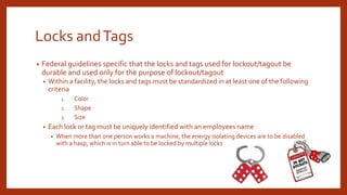 LOCK OUT _ TAG OUT .pdf Lock Out Tag out is a safe procedure used in ...