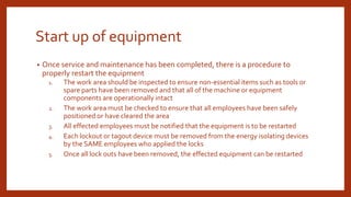 LOCK OUT _ TAG OUT .pdf Lock Out Tag out is a safe procedure used in ...