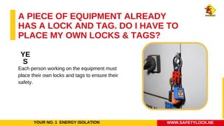 Lockout Tagout - Protecting Lives and Machinery. | PDF