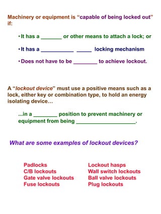 Lockout &tagout | PPSX