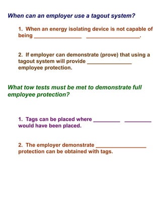 Lockout &tagout | PDF