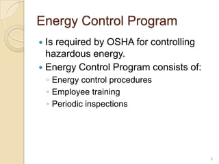 Lockout tagout refresher training | PPTX