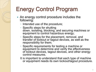 Lockout tagout refresher training | PPTX