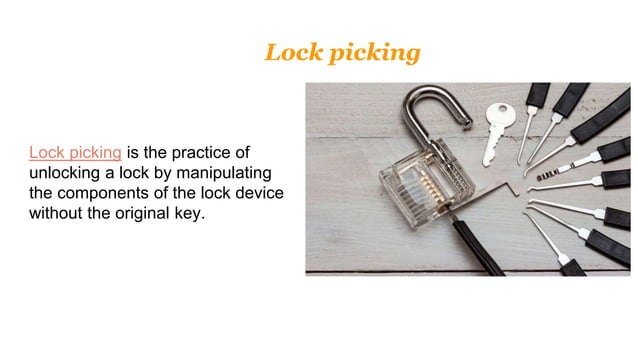 Lock Picking and Bypass Techniques - Understanding the Art of Locksmithing | PPT