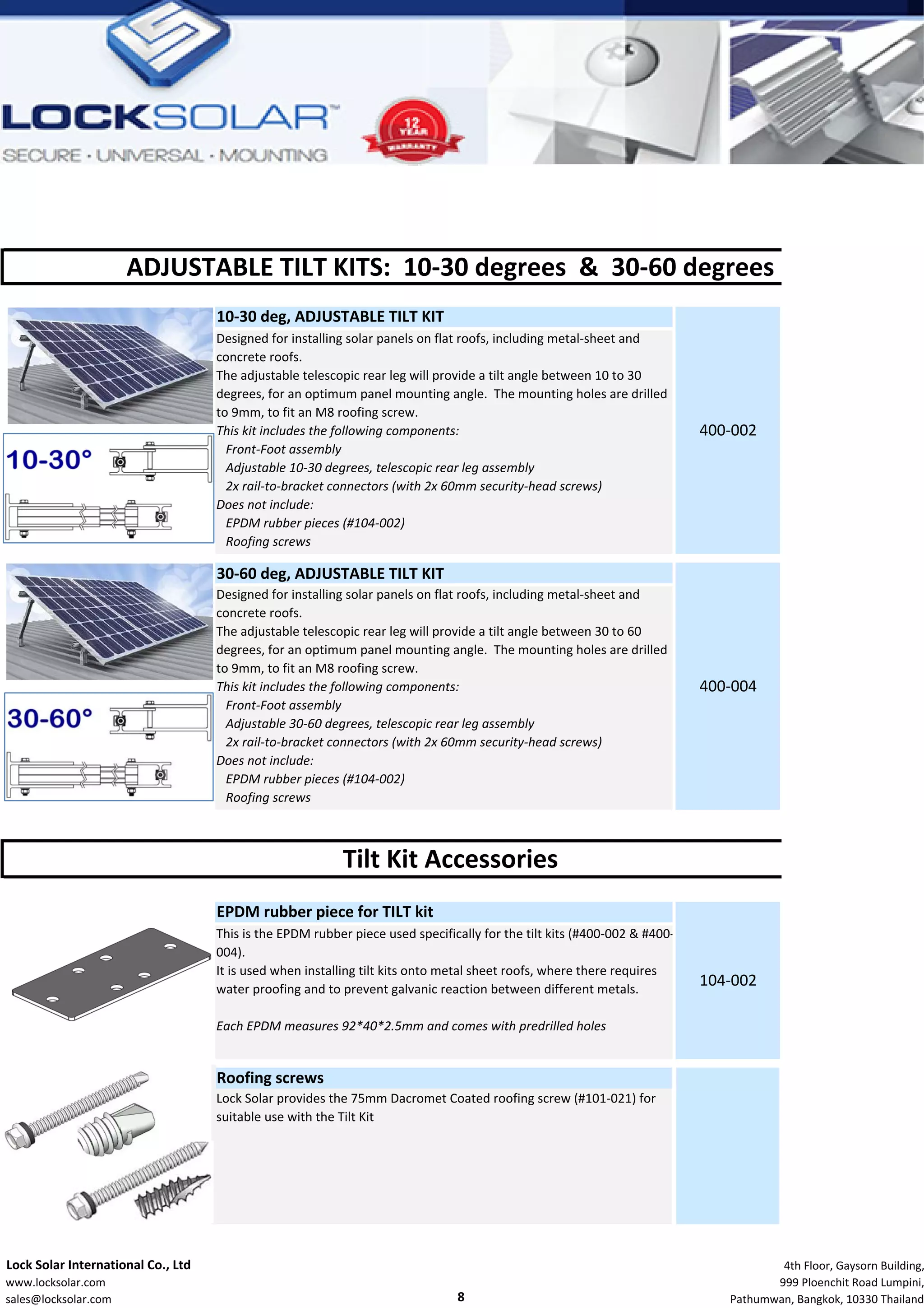 Lock Solar Product Catalogue | PDF