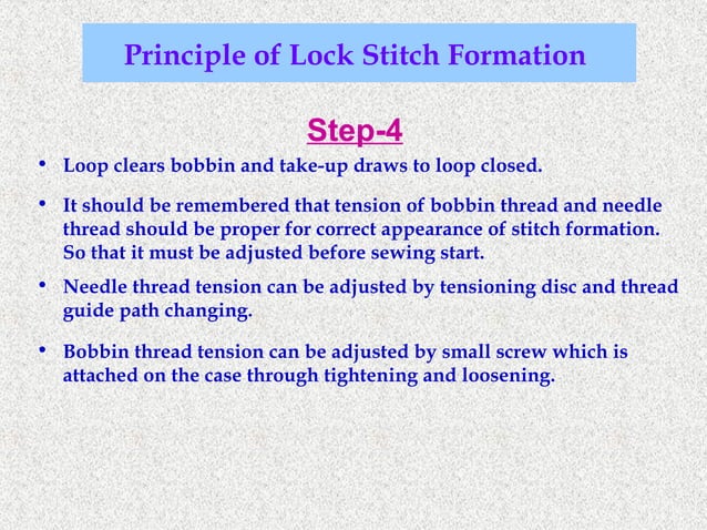 Lock stitch formation | PPT | Needlework | Arts and Crafts