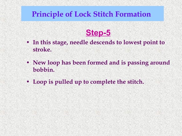 Lock stitch formation | PPT | Needlework | Arts and Crafts