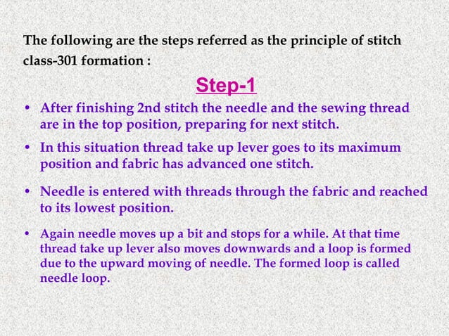 Lock stitch formation | PPT | Needlework | Arts and Crafts