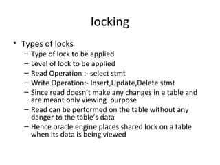 Locks with updt nowait | PPT