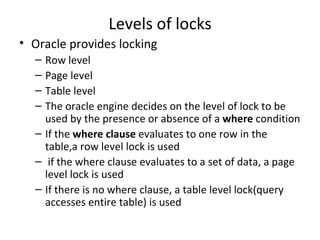 Locks with updt nowait | PPT