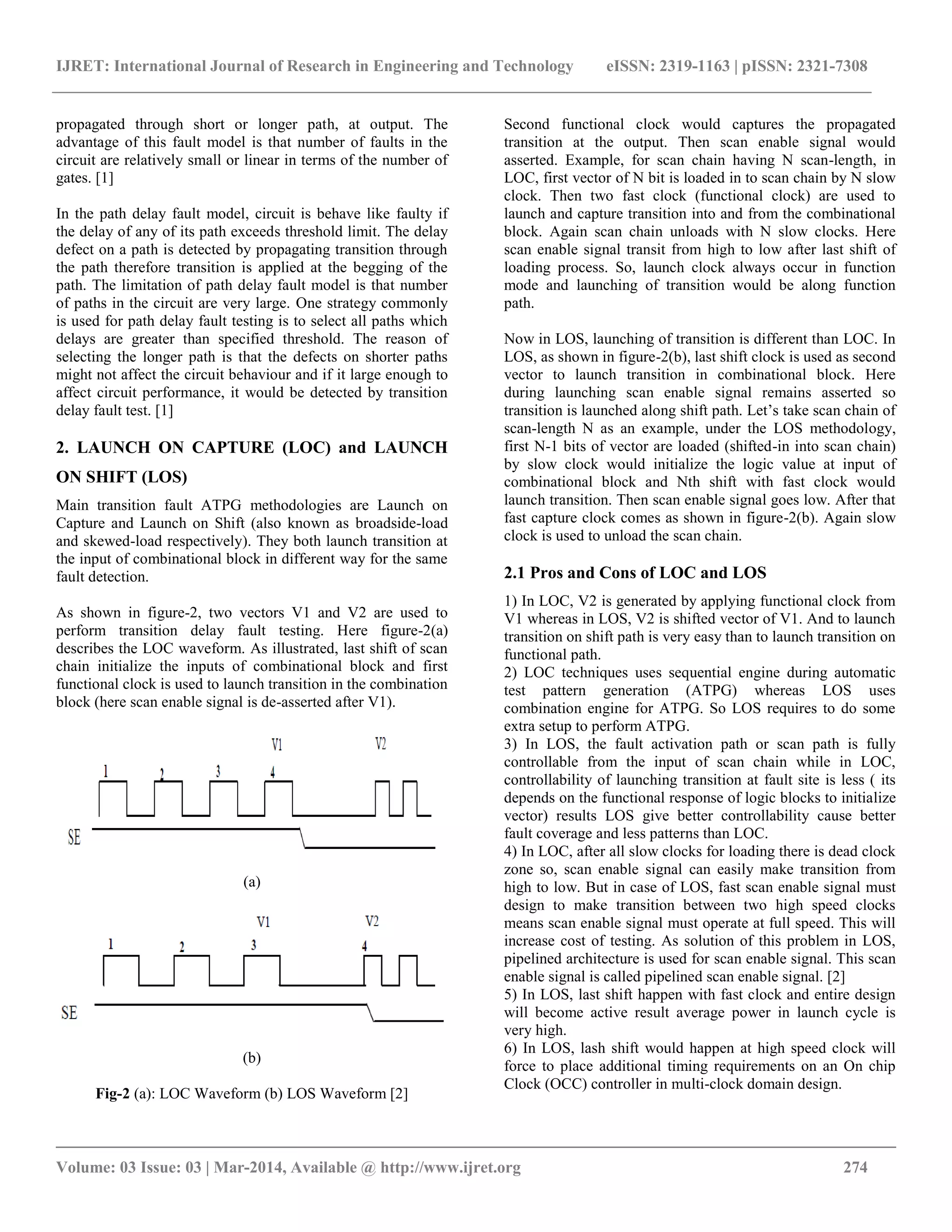 Loc Los And Loes At Speed Testing Methodologies For Automatic Test Pattern Generation Using