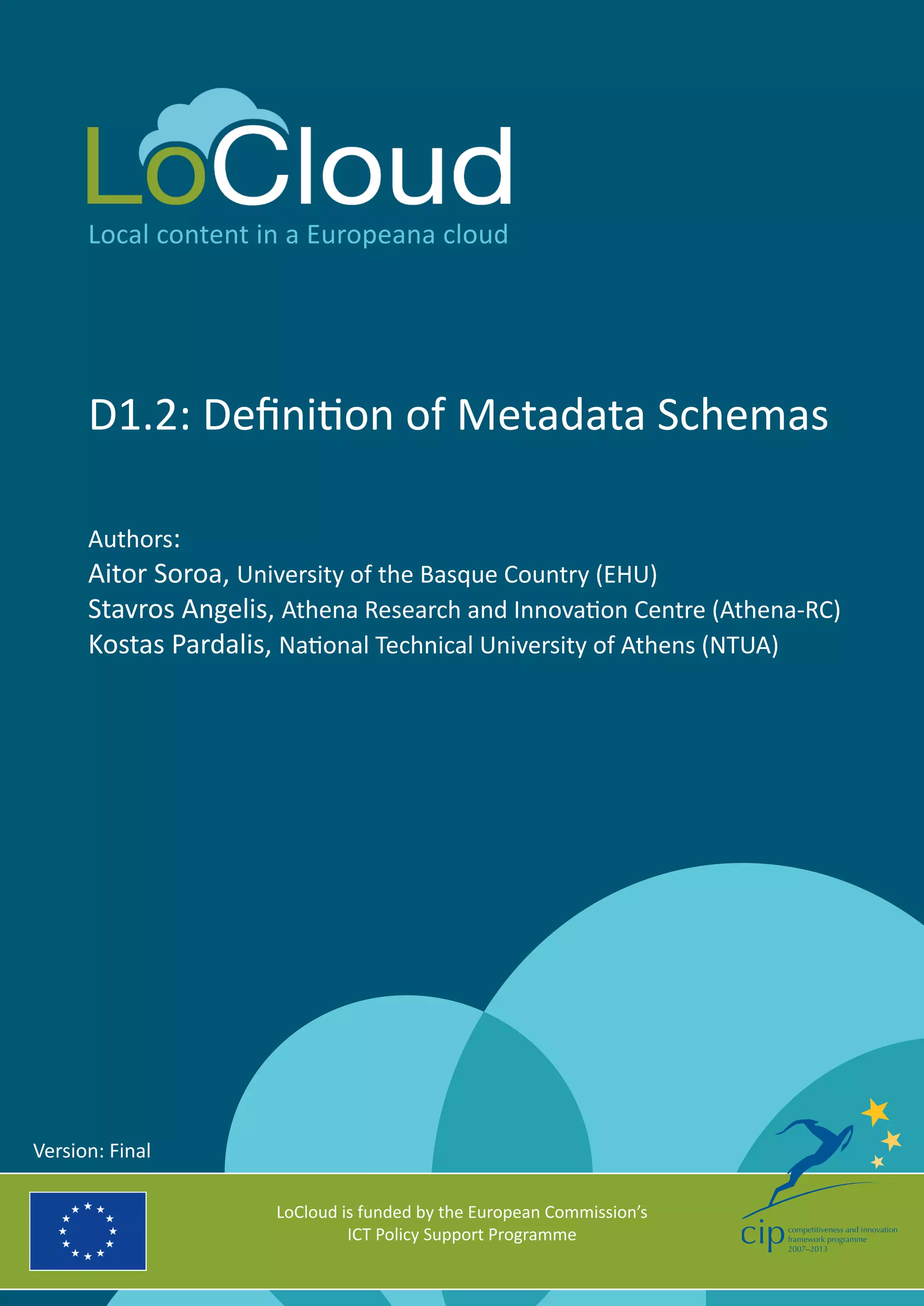 LoCloud - D1.2: Definition of Metadata Schemas | PDF