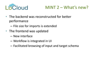 The Mint Mapping tool | PPT