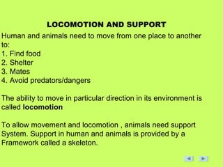 Locomotion and support | PPT