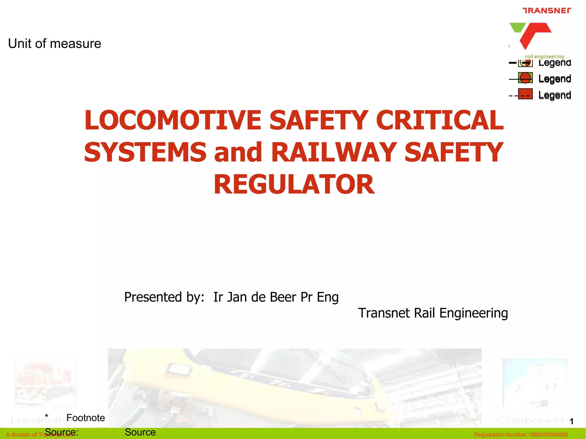 LOCOMOTIVE SAFETY CRITICAL SYSTEMS and RAILWAY SAFETY REGULATOR | PPT