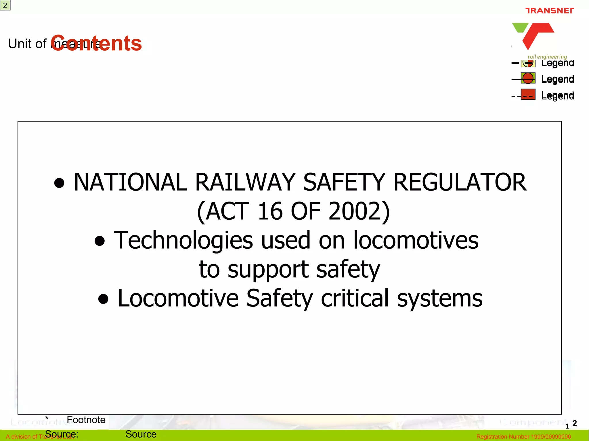 LOCOMOTIVE SAFETY CRITICAL SYSTEMS and RAILWAY SAFETY REGULATOR | PPT
