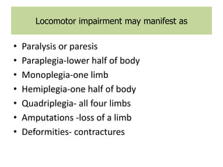 Locomotor disabilities | PPT