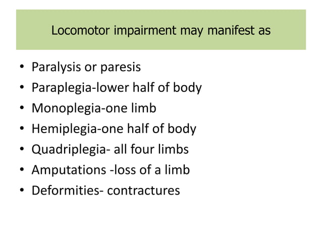 Locomotor disabilities | PPT | Foot Health | Diseases and Conditions
